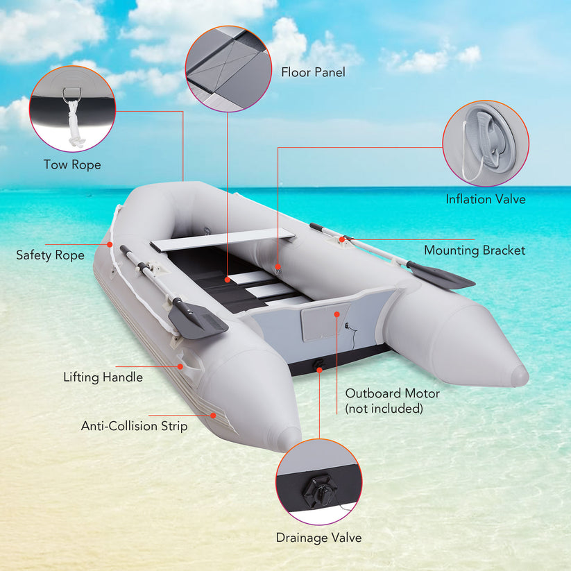 CO-Z 10-foot Dinghy - Inflatable Boat with Aluminum Floor