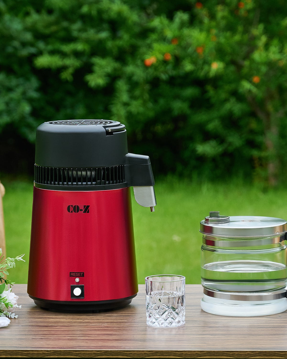 CO-Z Red 1.1 Gallon Water Distiller with Glass Container
