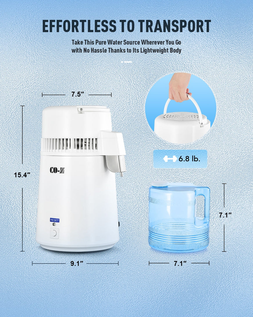 CO-Z 750W 1.1 Gallon Water Distiller with BPA Free Container